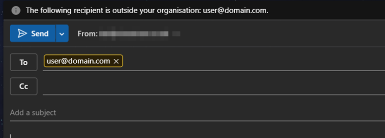 Enabling the External Recipient Mailtip in Exchange Online – Cloudrun